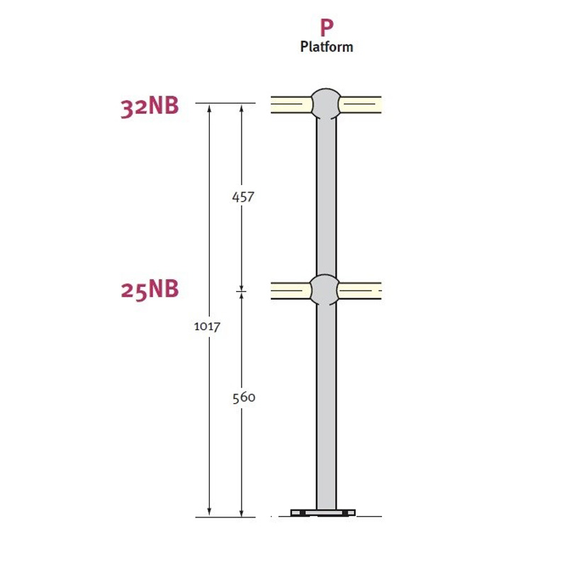 Platform Stanchion Monowills Link Modular Railing - Meshstore New Zealand